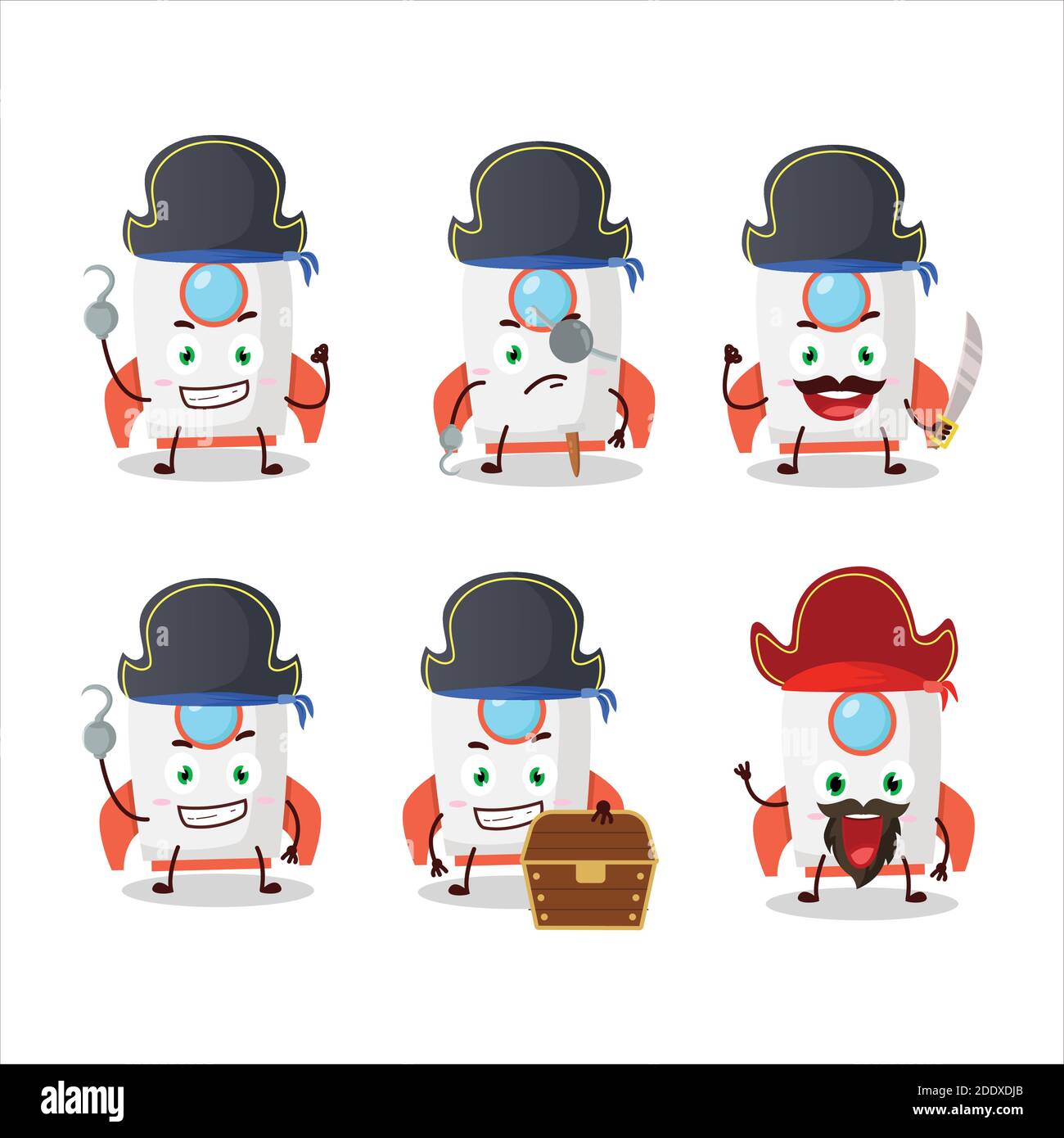 Personnage de dessin animé de firecracker de fusée blanc avec divers ...