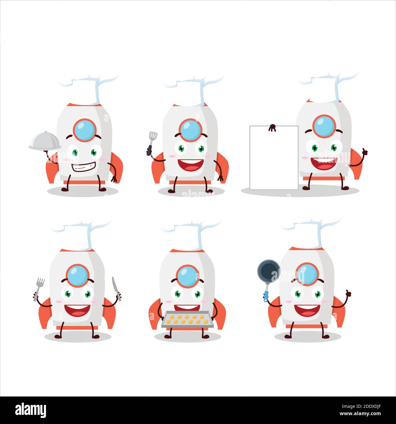 Personnage de dessin animé de firecracker de fusée blanc avec diverses ...