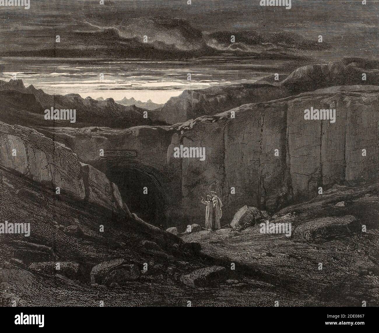 Dante Divina Commedia - Enfer - entrée Dante et Virgile Vers l'enfer ...