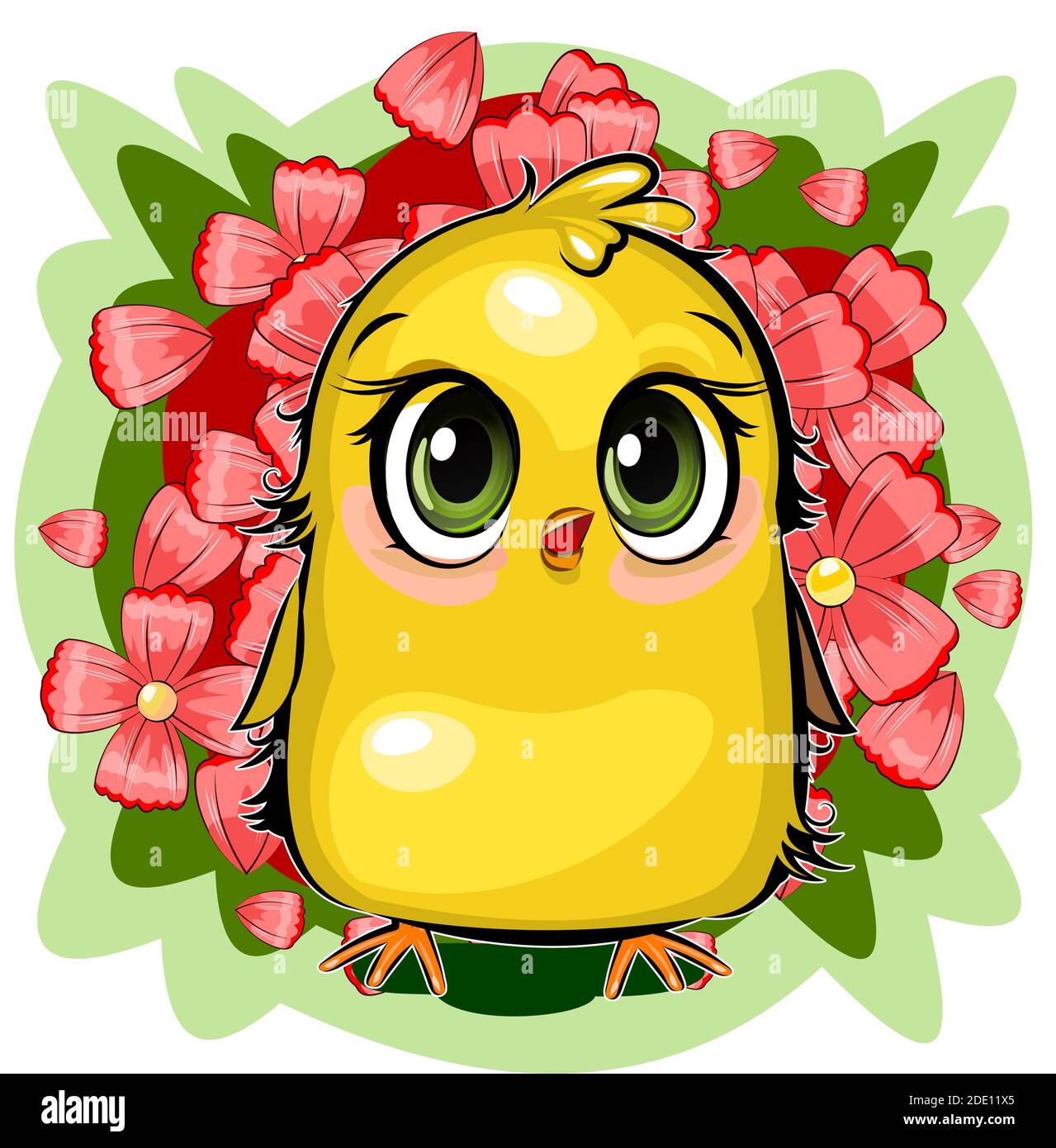 Un peu de poussin. Poussin drôle. Joli et drôle oiseau de bébé. L'objet ...