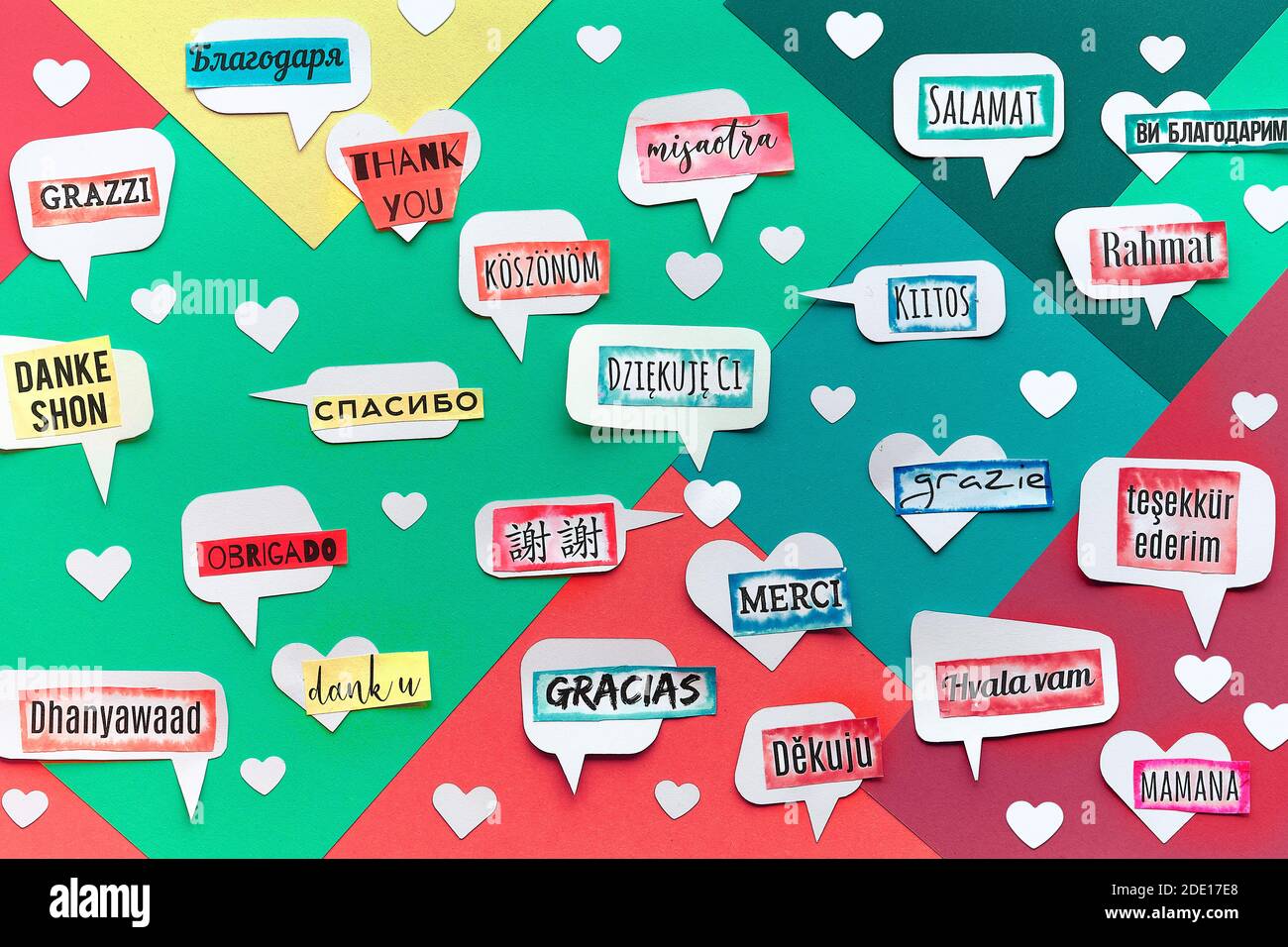 Merci en plusieurs langues Banque de photographies et d’images à haute ...