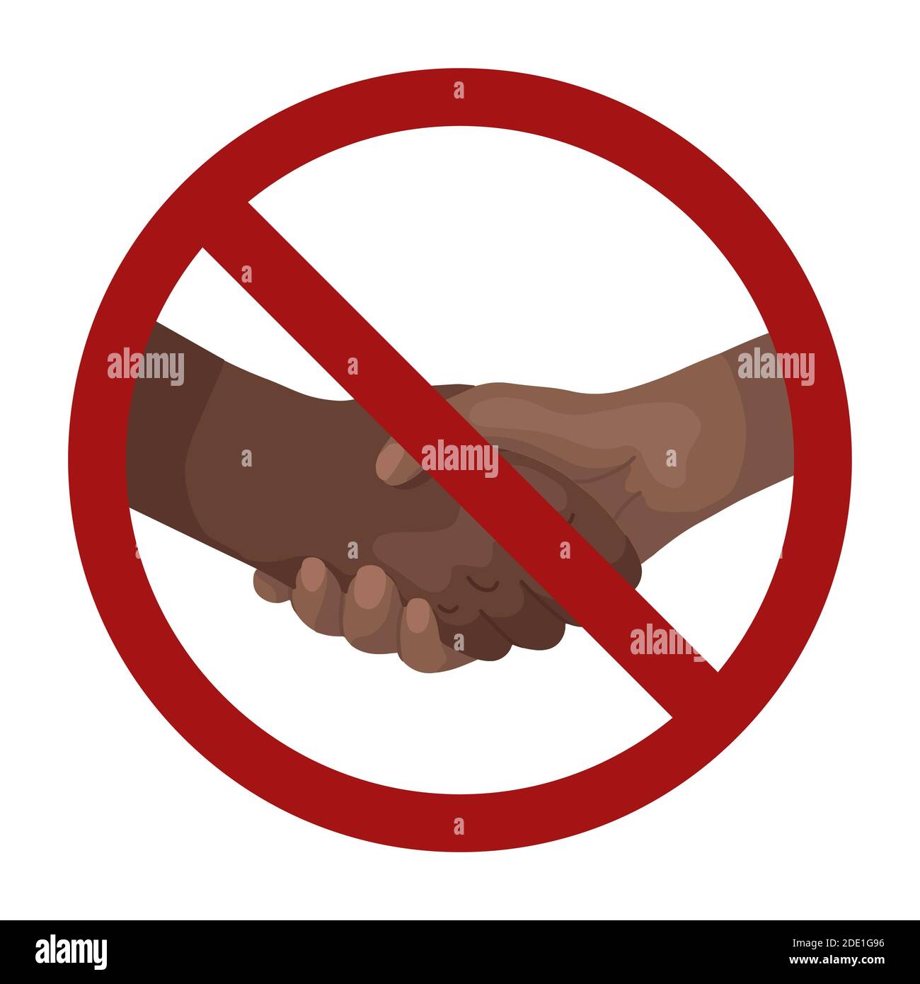 Caricature homme africain serrer la main dans le signe d'interdiction ...
