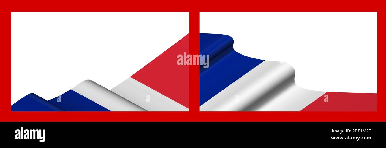 Drapeau français volant au vent Banque d'images vectorielles - Alamy