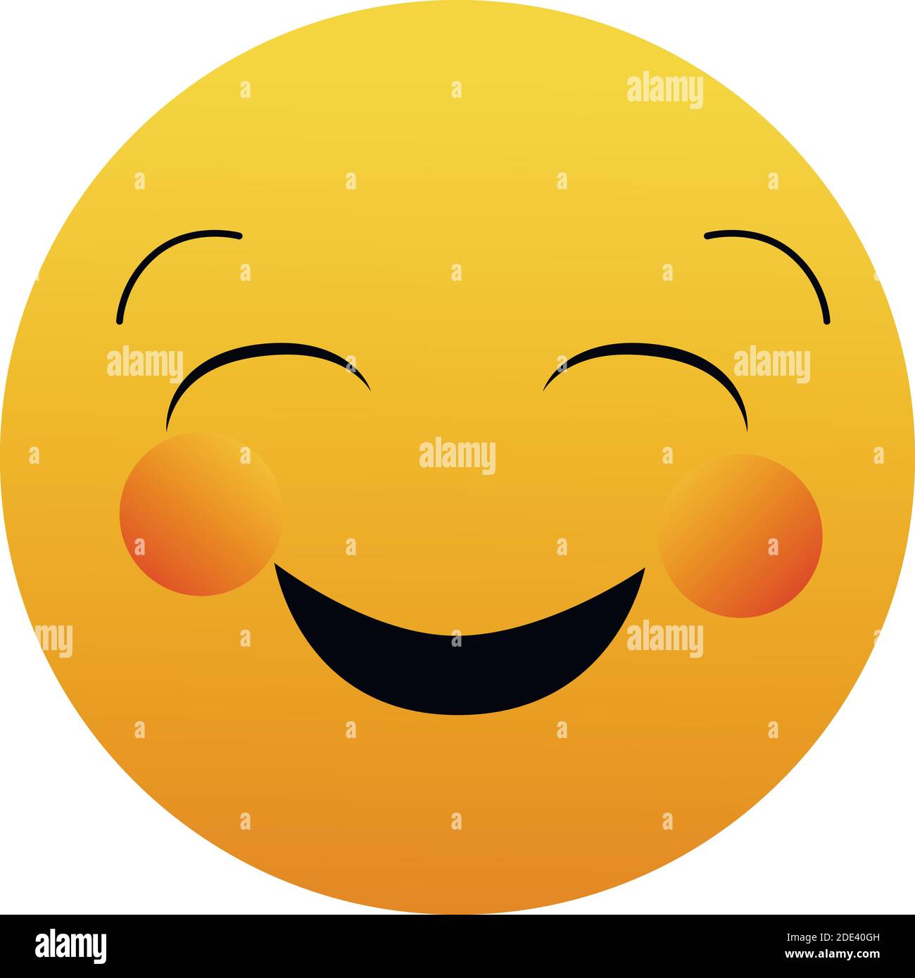 Émoticone souriant avec des yeux heureux et des joues rosés Image ...