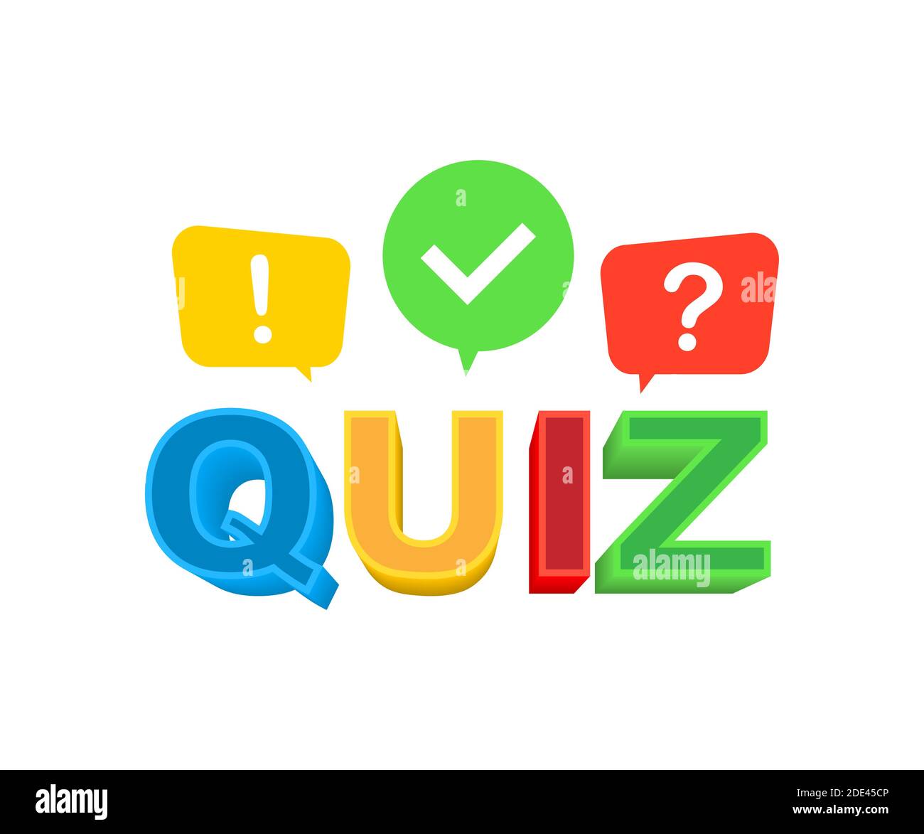 Logo de quiz avec symboles de bulle vocale, concept de questionnaire à ...