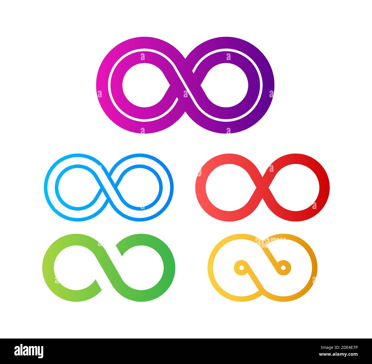 Infini en style abstrait sur fond blanc. Logo rond. Concept futur ...