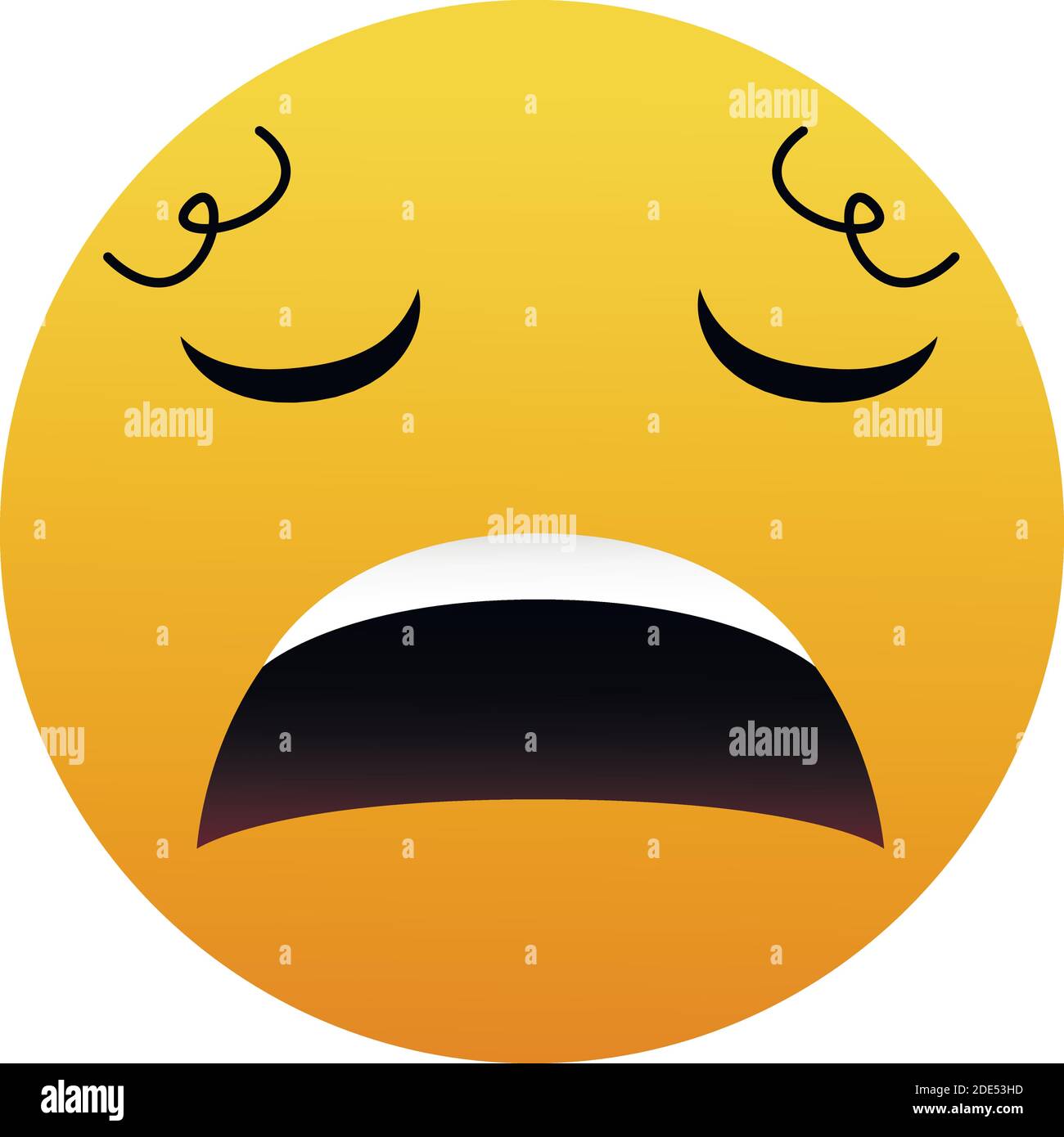 Emoji visage. Émoticône sur fond blanc, UN Vector mignon dessin animé ...