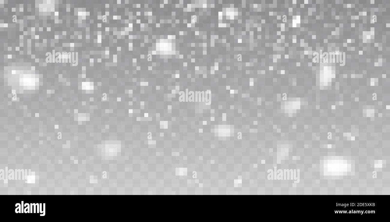 La neige de Noël. La chute des flocons de neige sur fond transparent ...