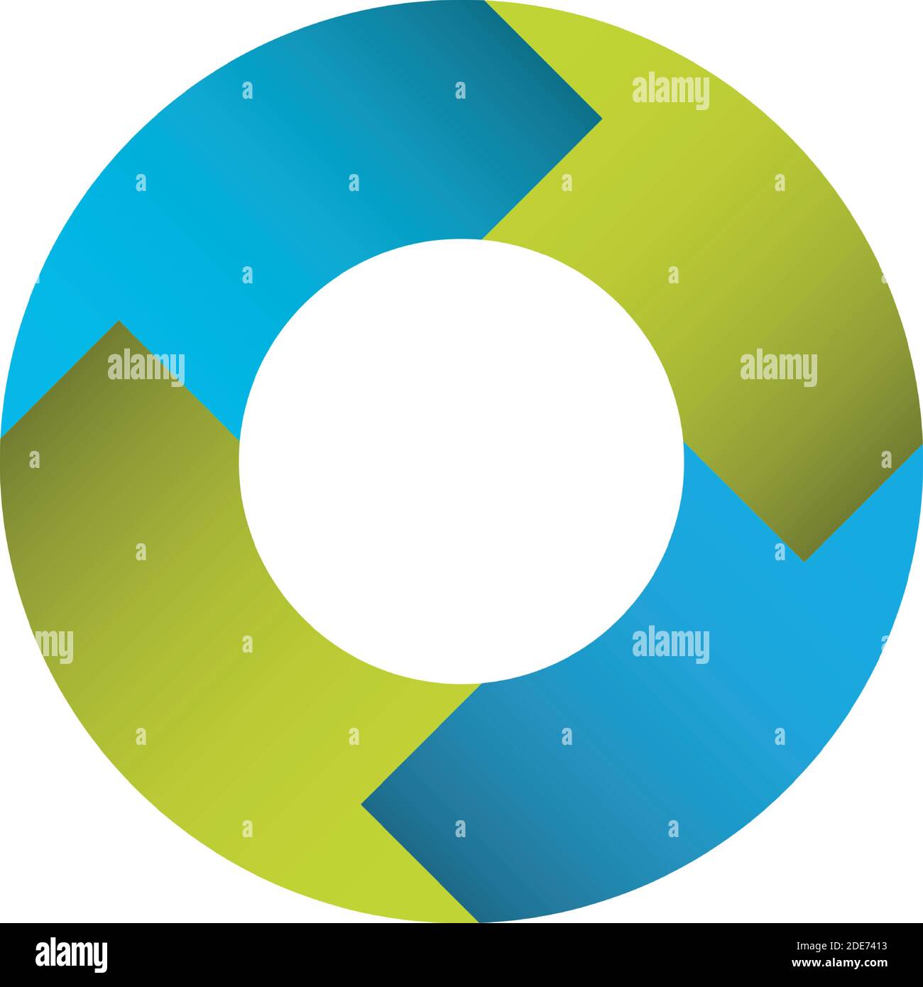 4 flèches dans le cercle. Diagramme infographique commercial de quatre ...