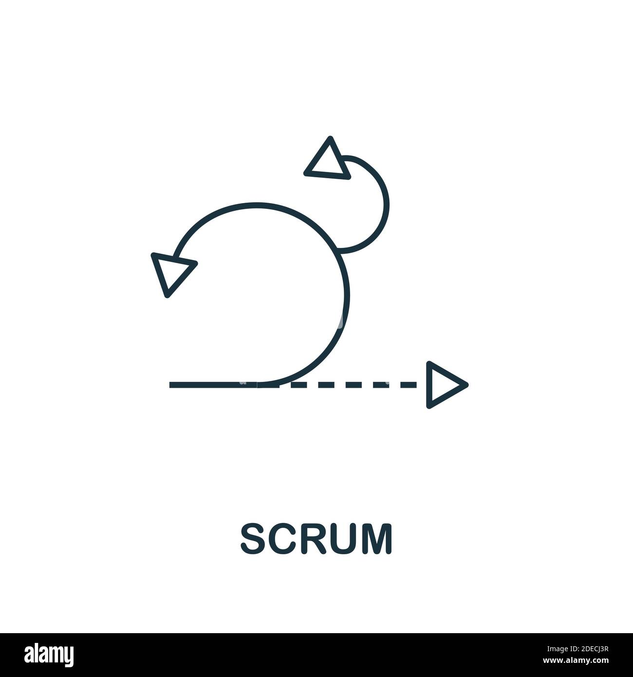 Icône Scrum. Élément de style de ligne de la collection Agile. Icône ...