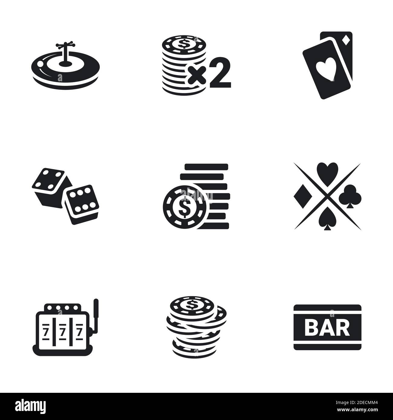 Vegas icons Banque d'images vectorielles - Alamy