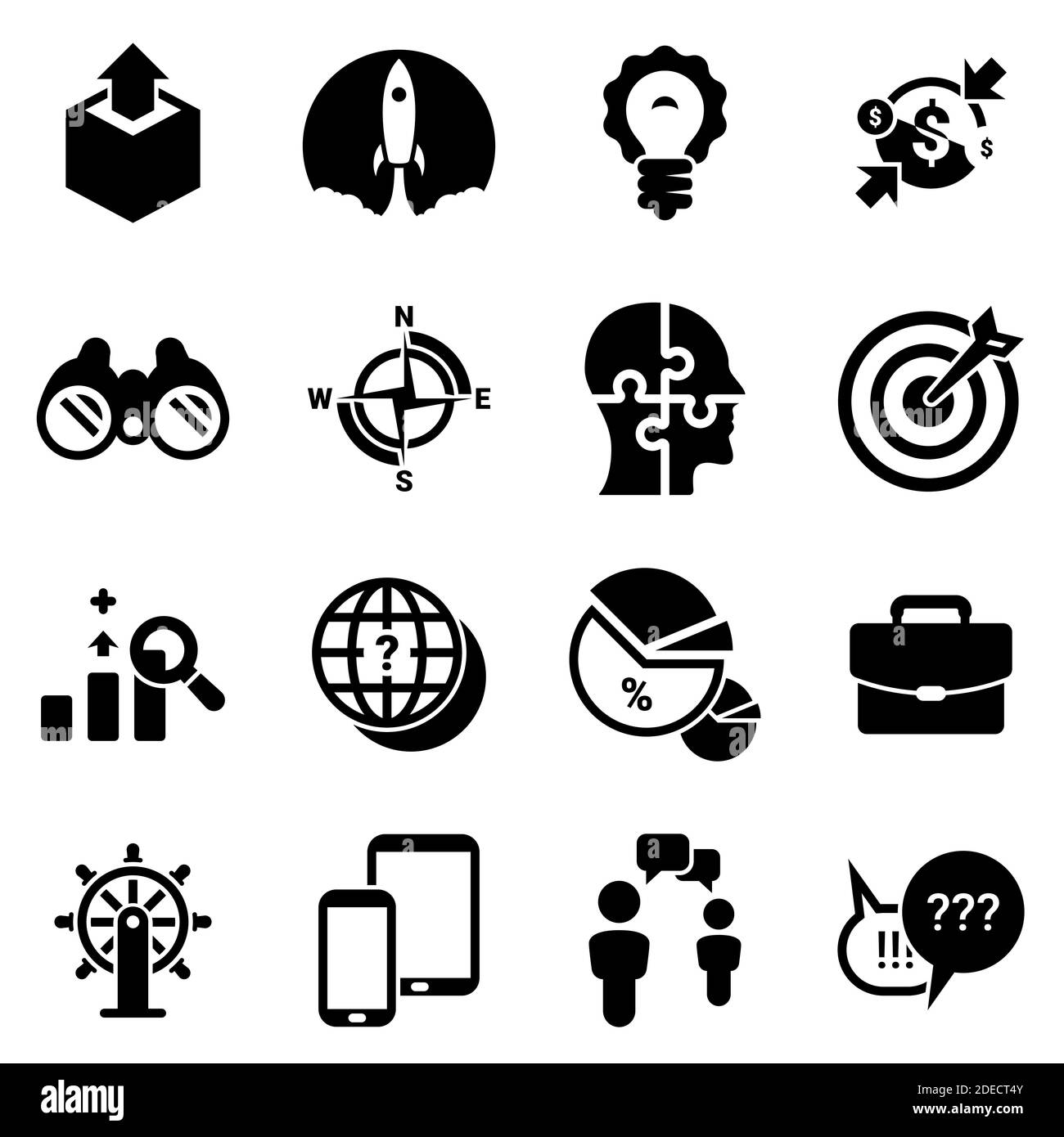 Ensemble d'icônes simples sur un thème démarrage, projet, entreprise ...