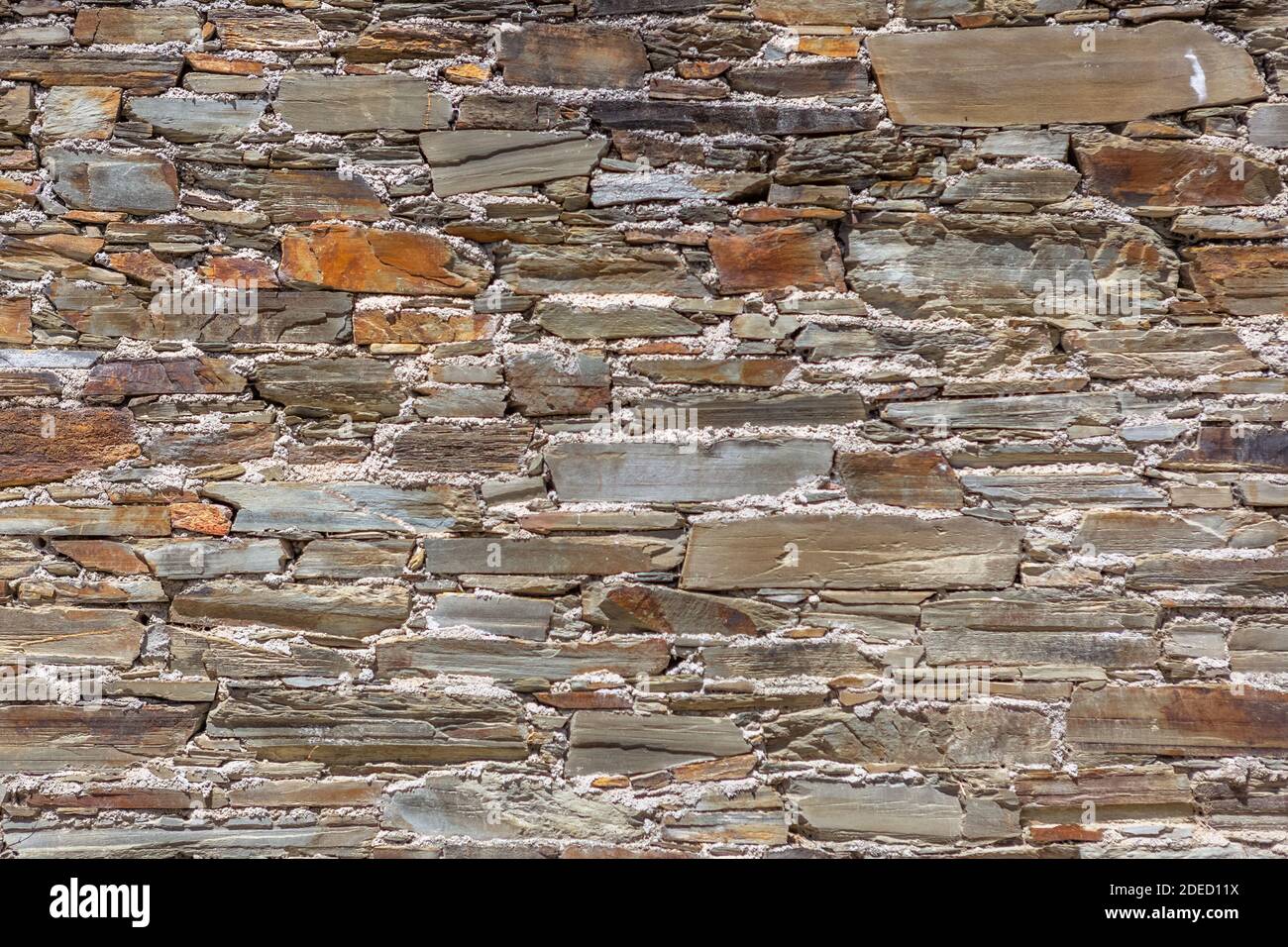 Vue détaillée d'une texture schiste en détail de mur rustique en granit ...