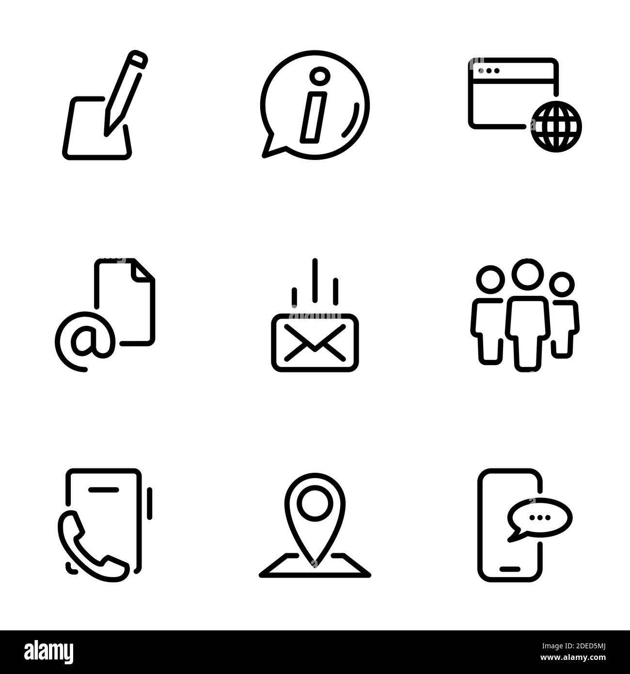 Website contact us symbol icons Banque d'images vectorielles - Alamy
