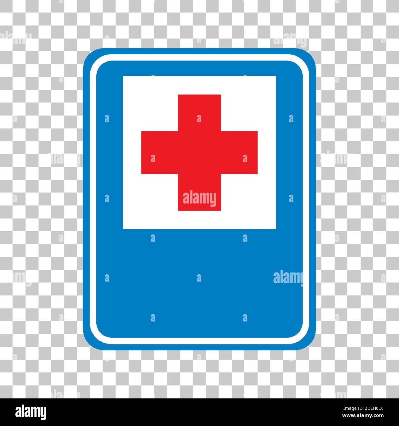 Panneau de signalisation rouge de l'hôpital isolé sur une illustration ...