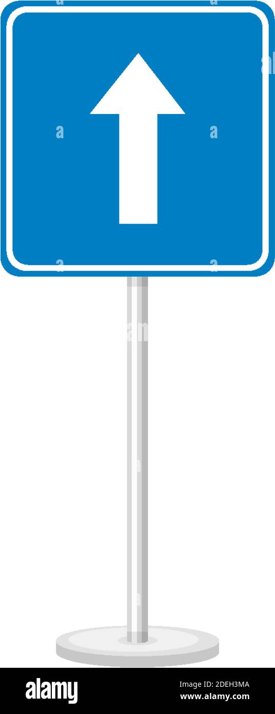Panneau de signalisation à sens unique avec support isolé sur fond ...