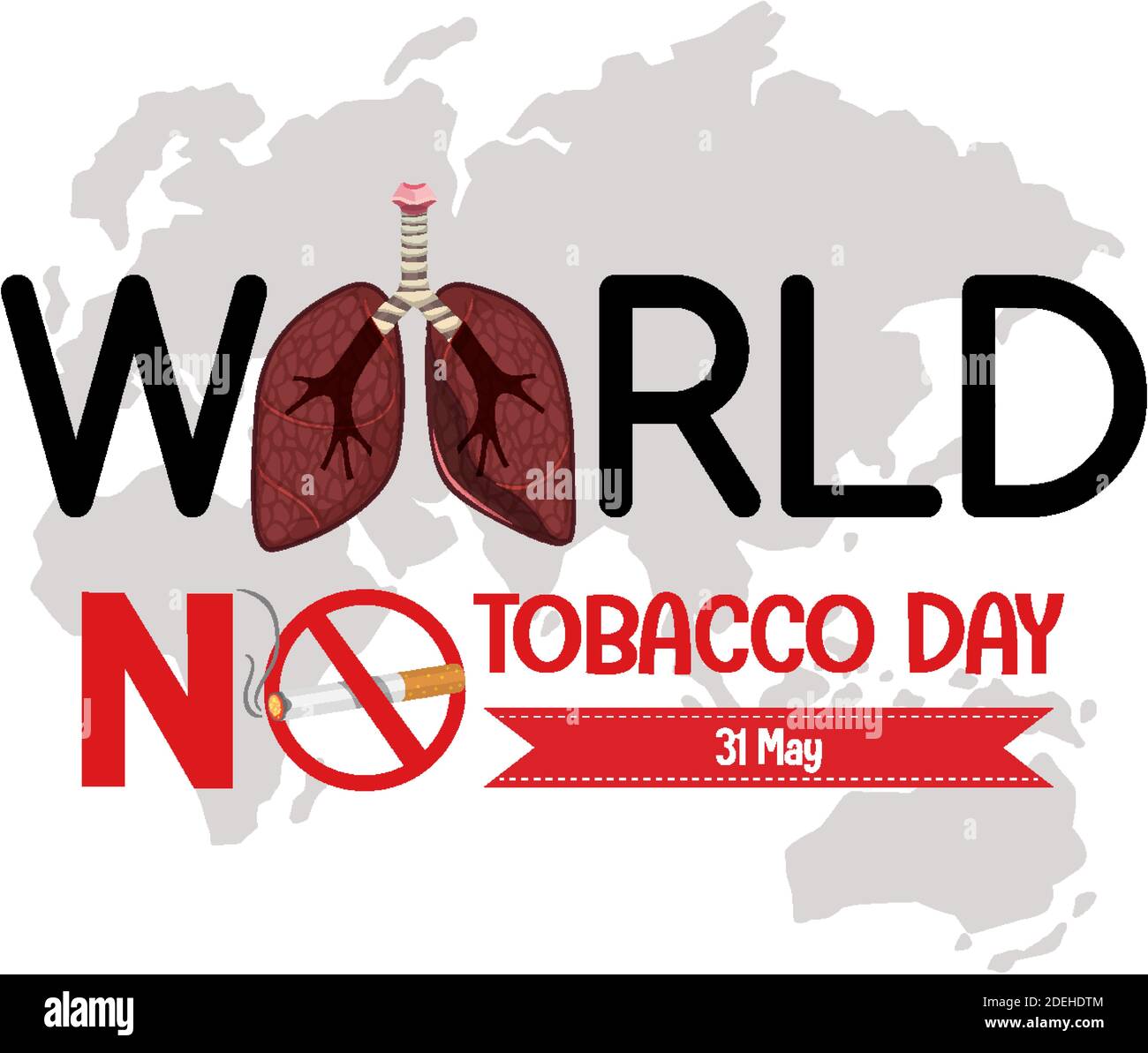 Logo de la Journée mondiale du tabac sans tabac avec l'arrêt interdit ...