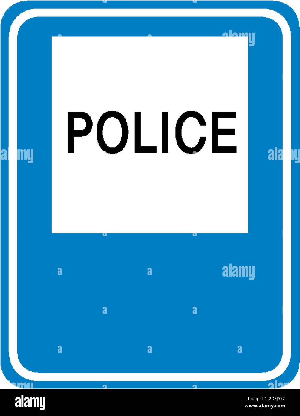 Panneau de signalisation routière de police isolé sur fond blanc Image ...