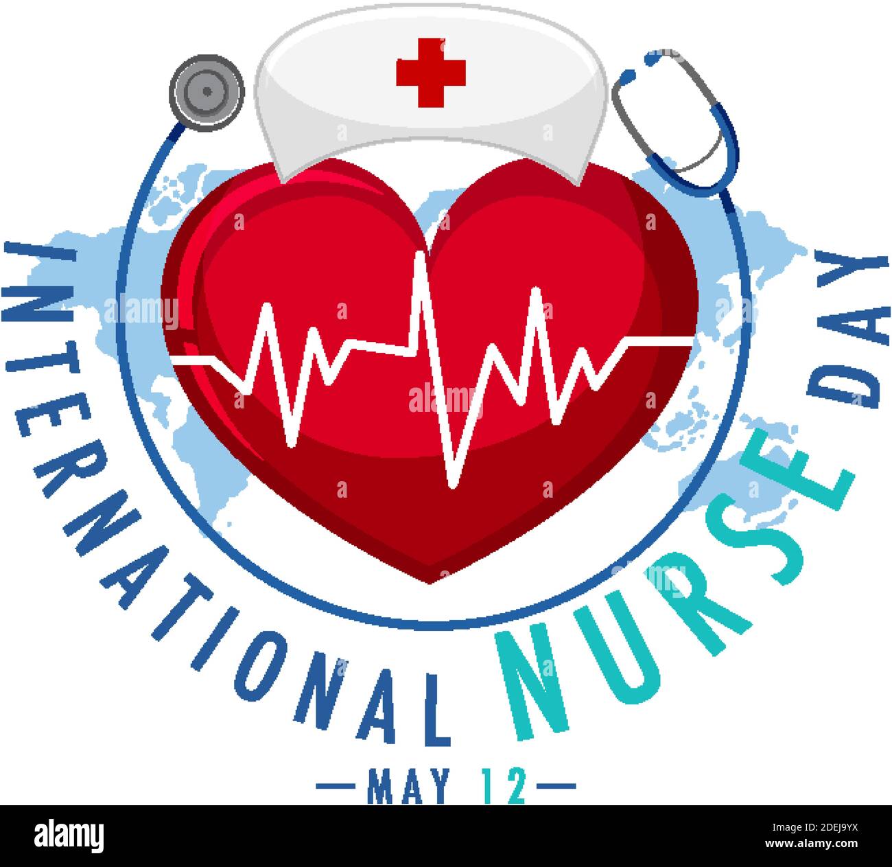 Logo de la Journée internationale des infirmières avec la casquette et ...