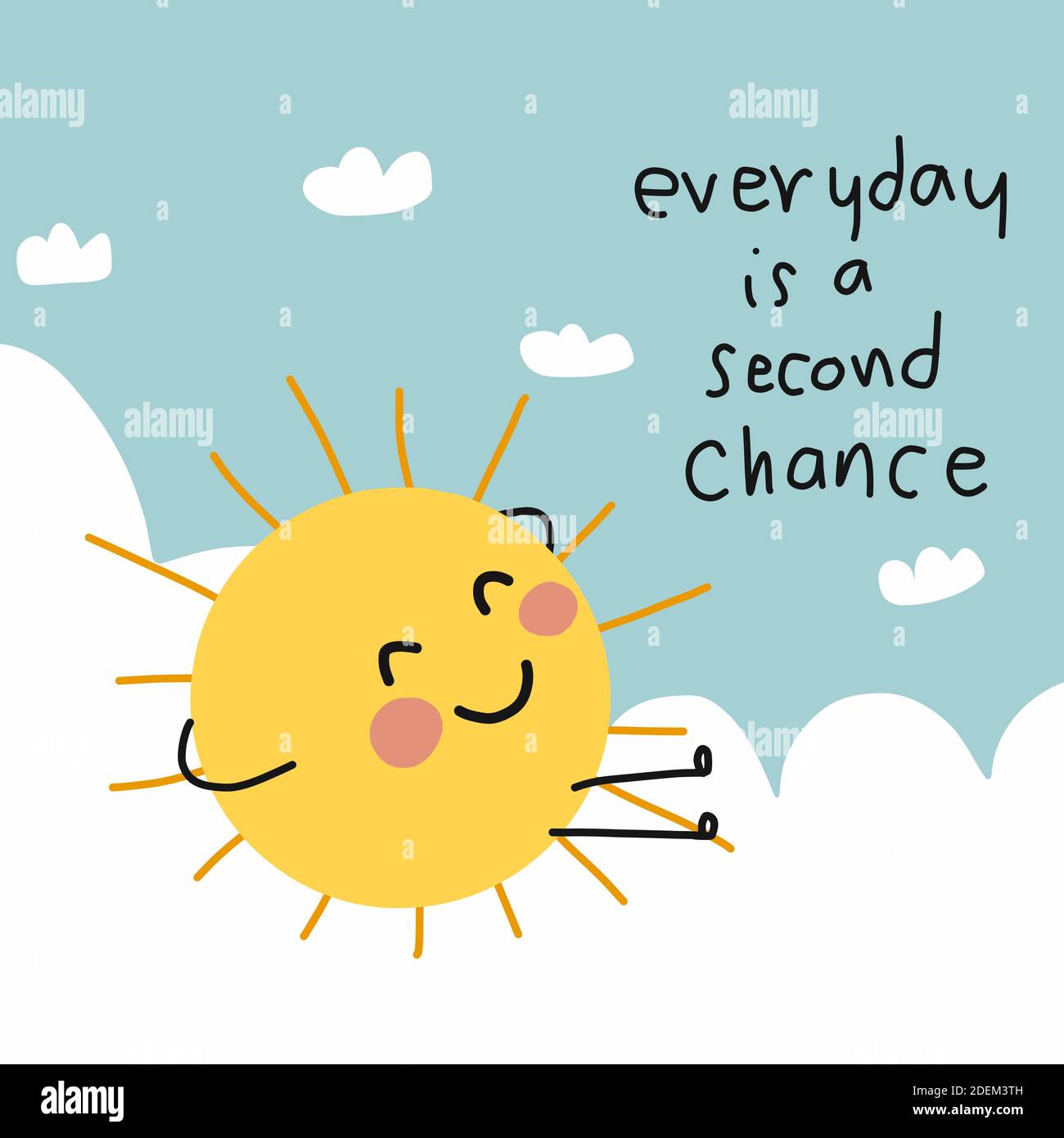 Chaque jour est un mot de seconde chance, le sourire de soleil et de ...