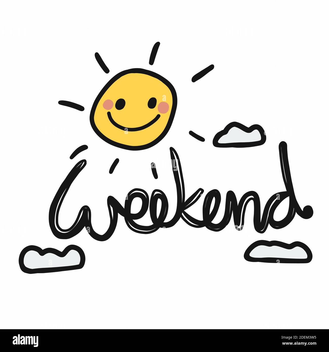 Le week-end, le soleil se sourit sur l'illustration du vecteur de ...