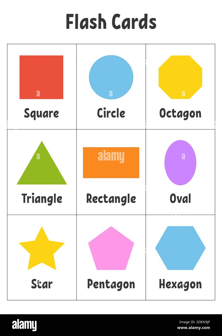 Cartes Flash. Formes d'apprentissage. Feuille de travail de ...