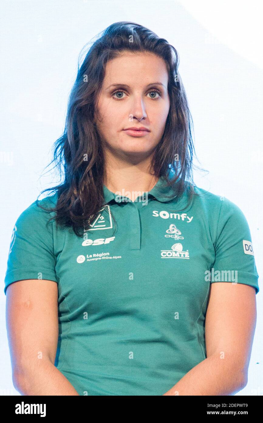 Julia Simon ski Biathlon lors de la conférence de presse de ...