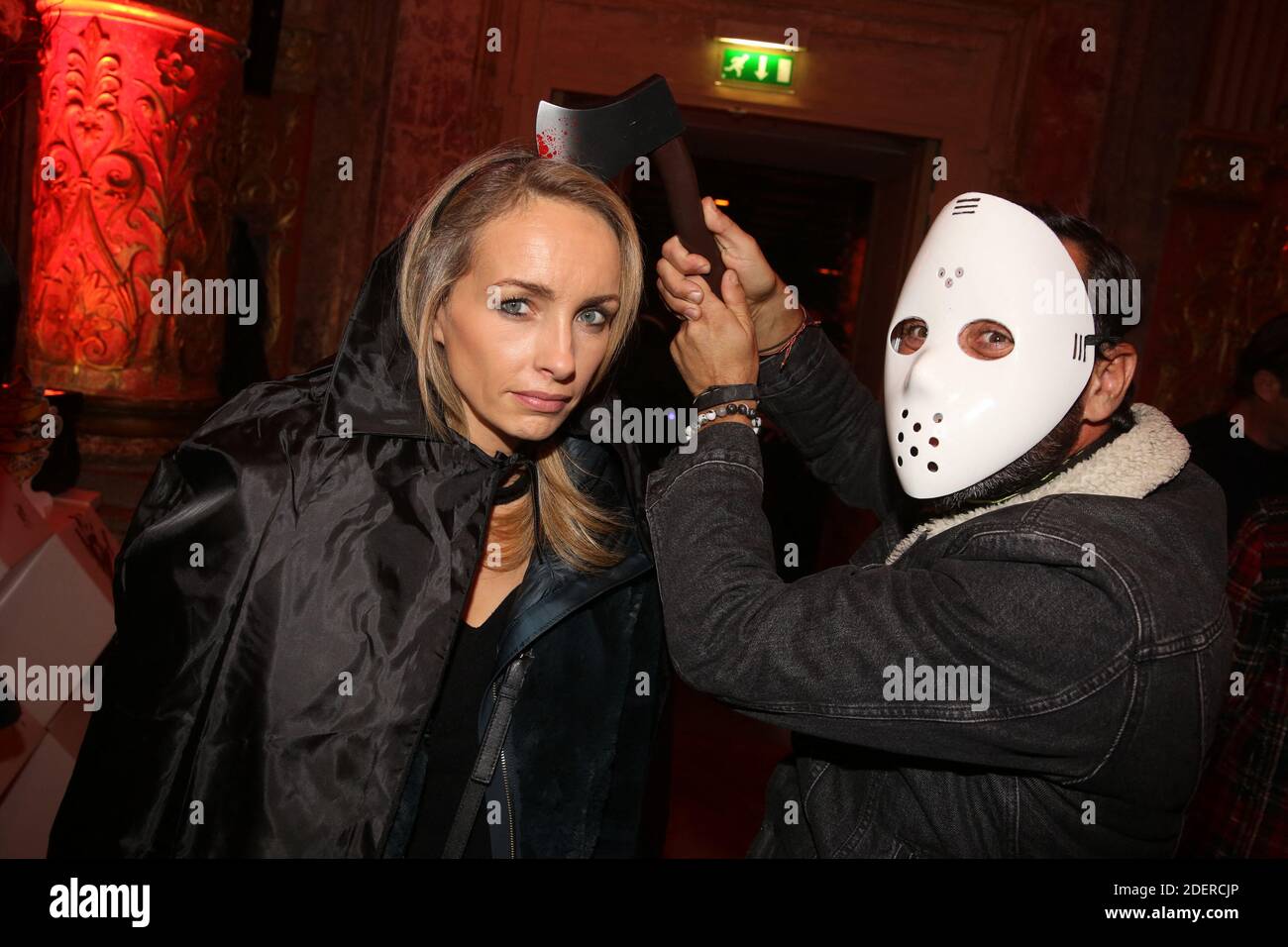 Anne Denis et Olivier Benkemoun lors de la soirée Fanta Halloween Dark ...