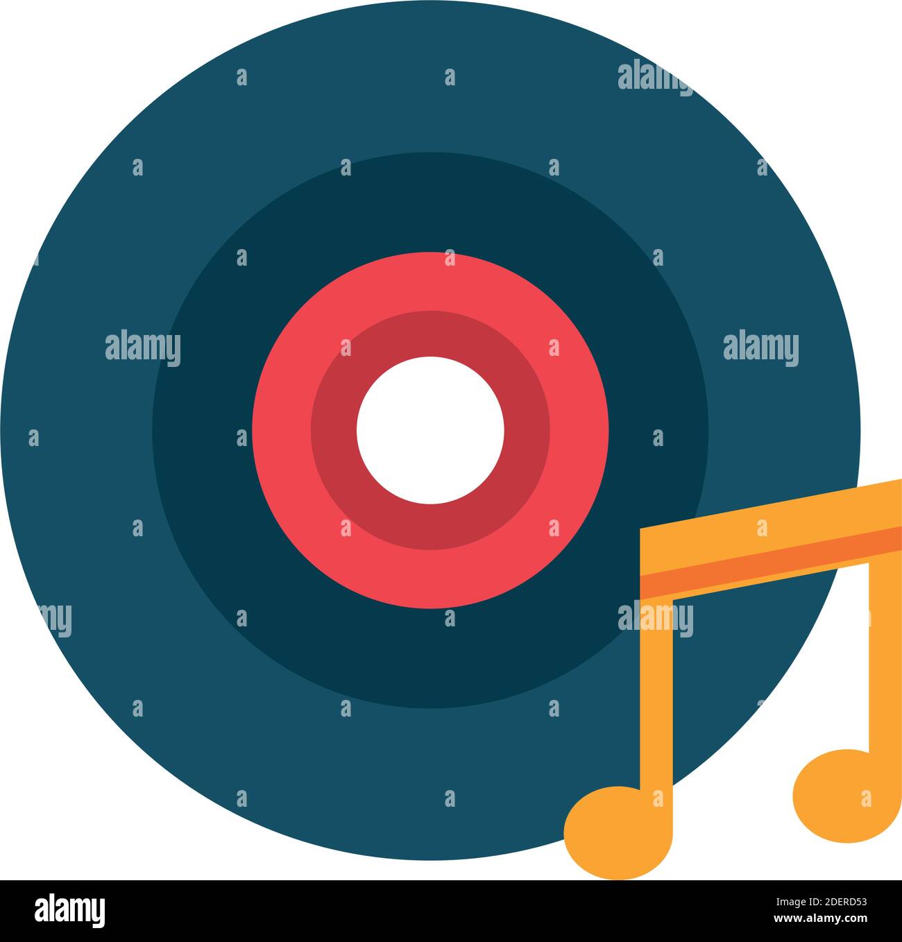 disque en vinyle et note de musique illustration vectorielle de style ...