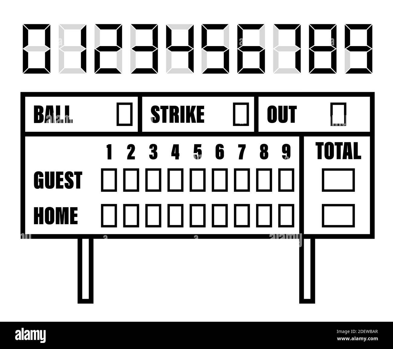 Tableau De Score Softball Banque d'images noir et blanc - Alamy