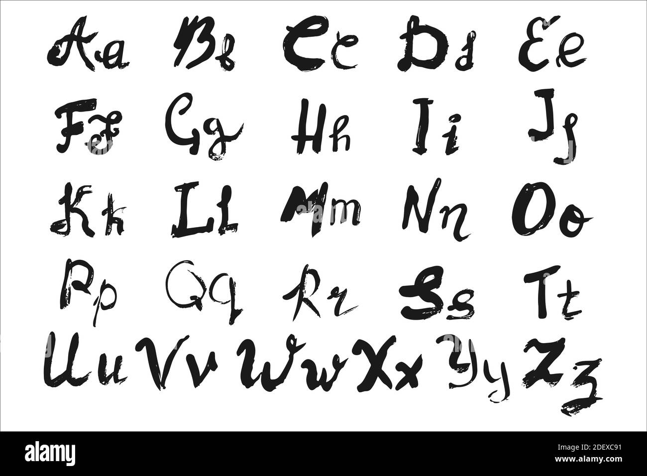 Jeu de lettres majuscules et minuscules isolées Image Vectorielle Stock ...