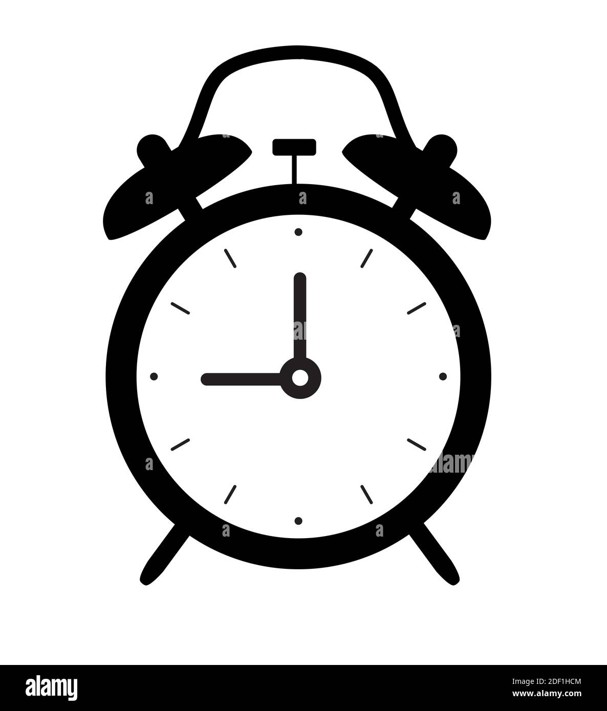 Icône de réveil isolée sur fond blanc. Illustration Photo Stock - Alamy