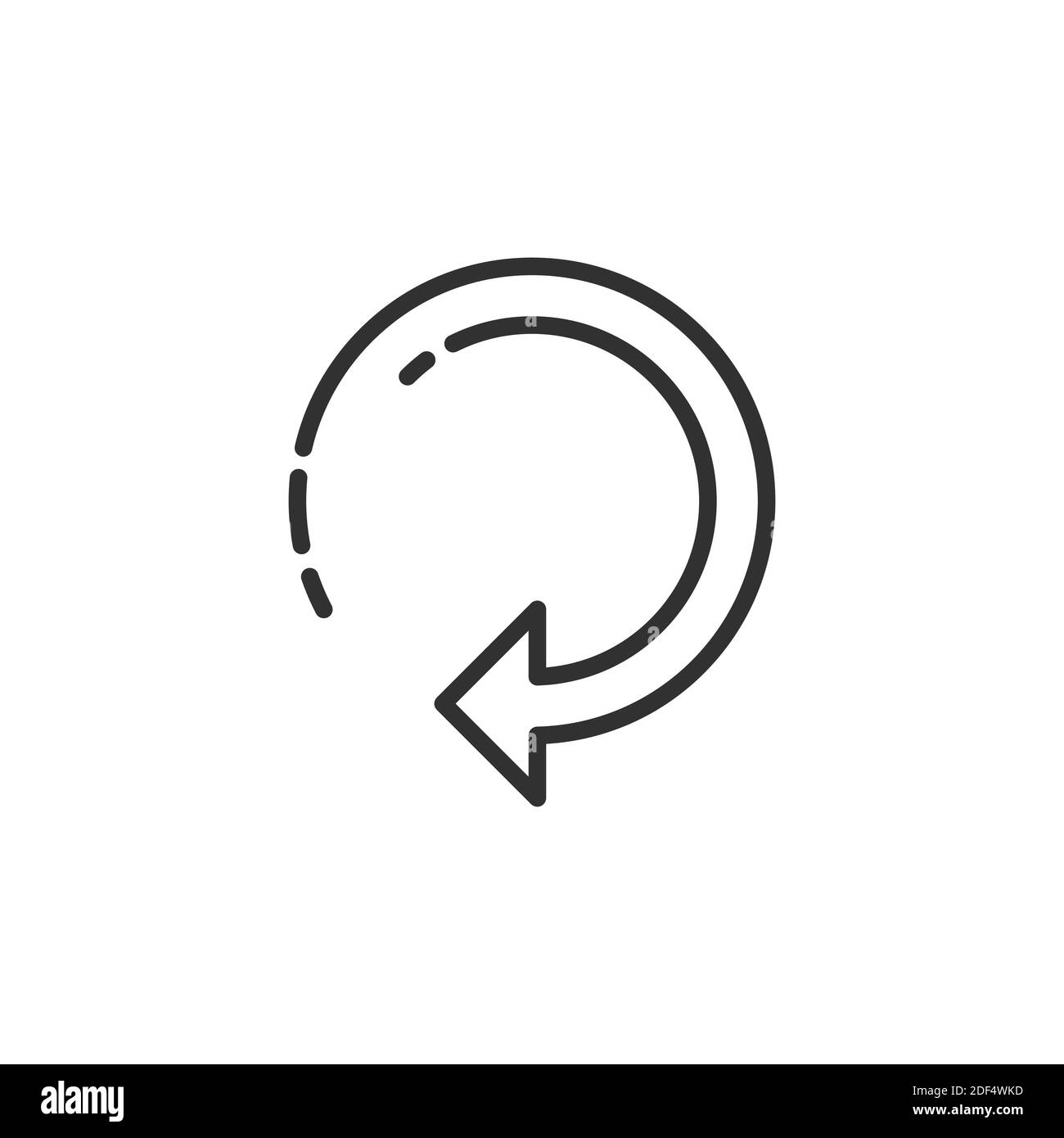 Contour linéaire flèche dans le sens des aiguilles d'une montre ...