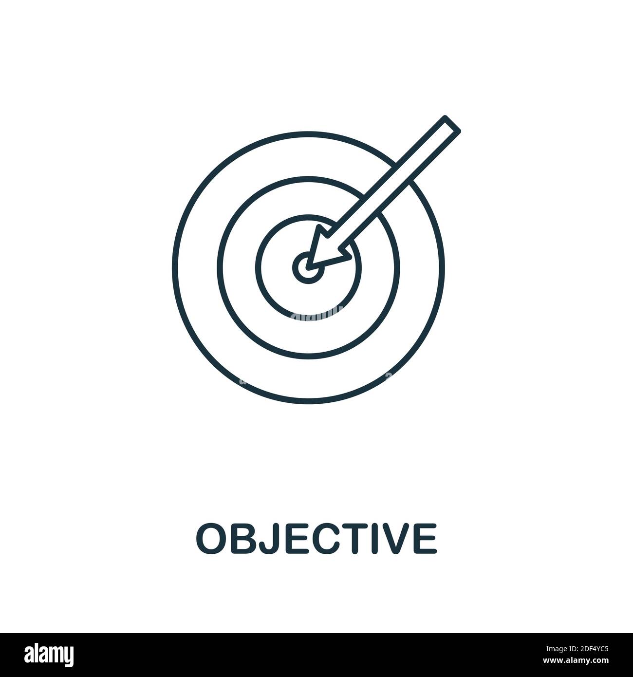 Icône objectif. Élément de style de ligne de la collection de gestion ...