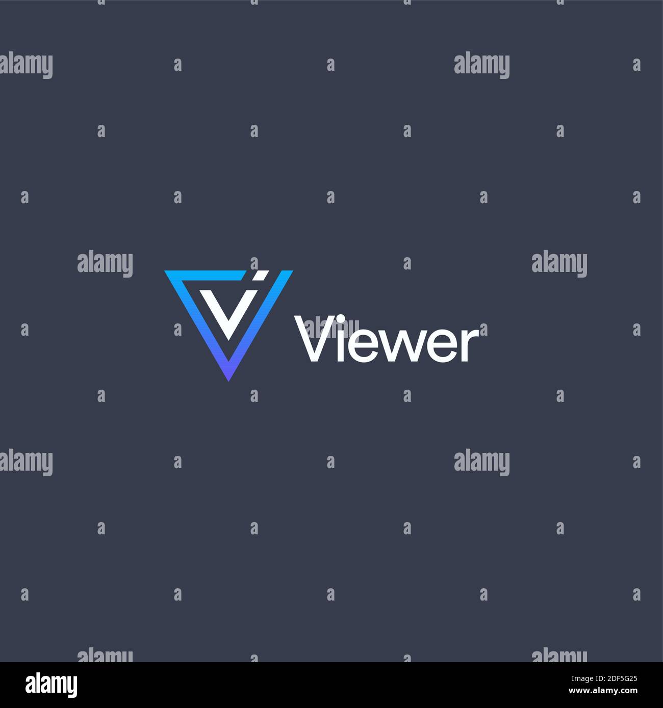 Monogramme de visionneuse, concept de logo vectoriel de style dessin ...