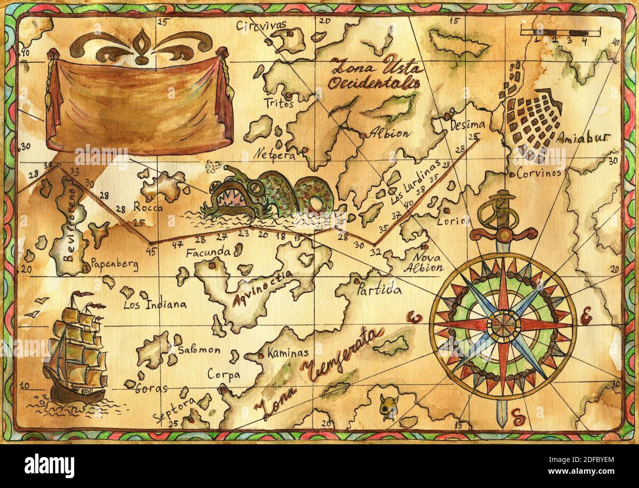 Carte des pirates Banque de photographies et d’images à haute ...