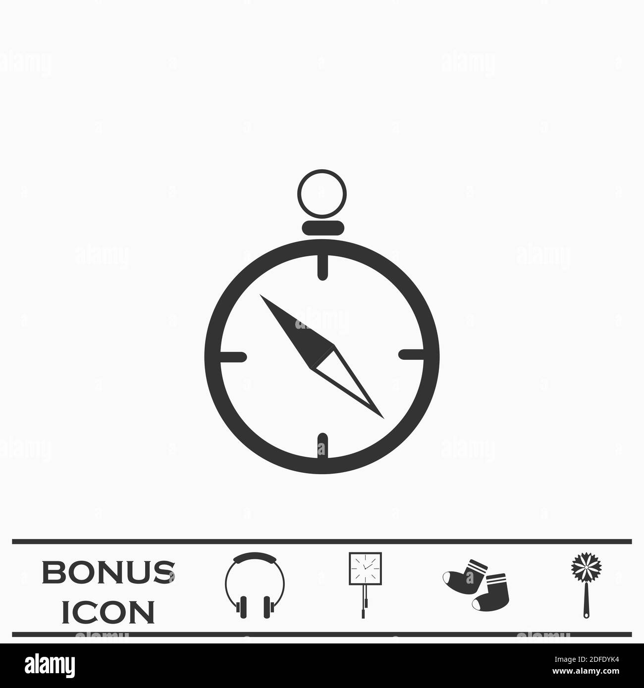 Icône de boussole plate. Pictogramme noir sur fond blanc. Symbole d ...