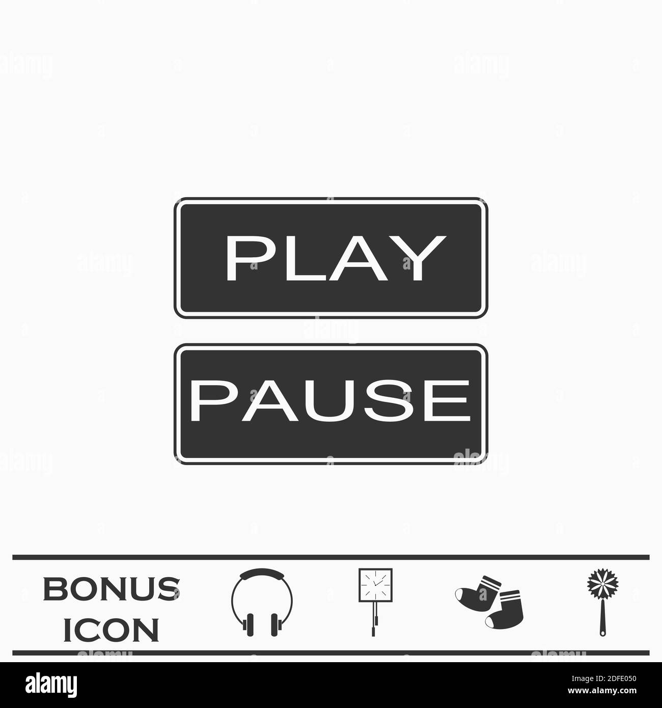 L'icône du bouton de lecture et de pause s'affiche à plat. Pictogramme ...