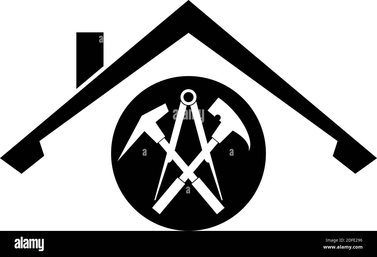 Logo du couvreur, outils, toit, couvreur, logo Image Vectorielle Stock ...