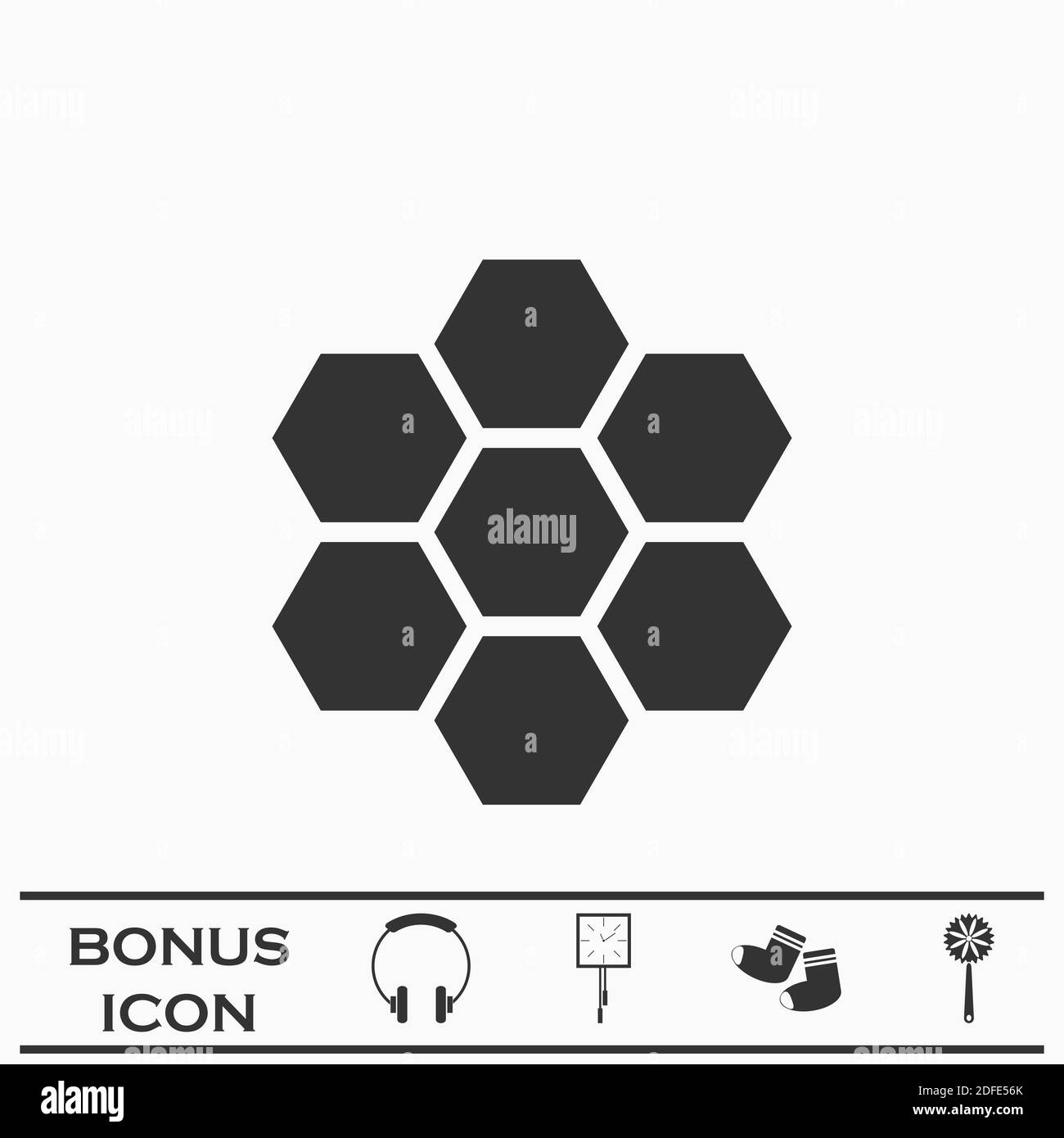 Icône nid d'abeille plate. Pictogramme noir sur fond blanc. Symbole d ...