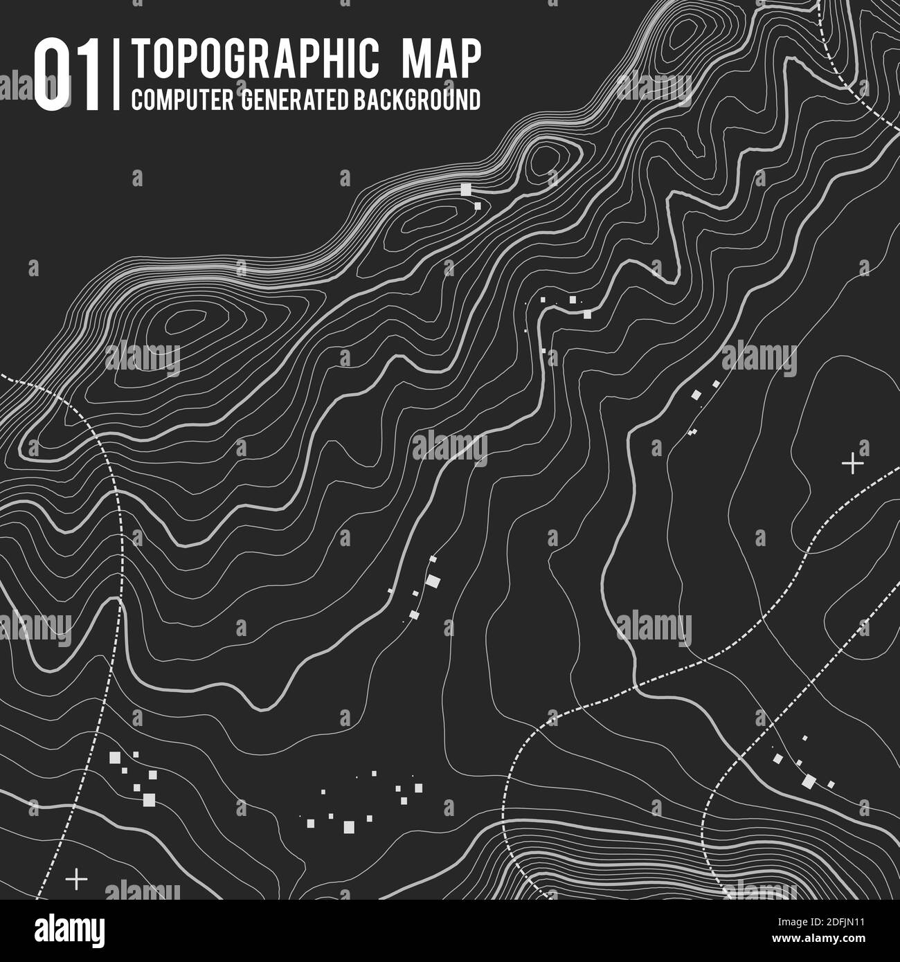 Les contours gris vector de la topographie. La montagne d'illustration ...