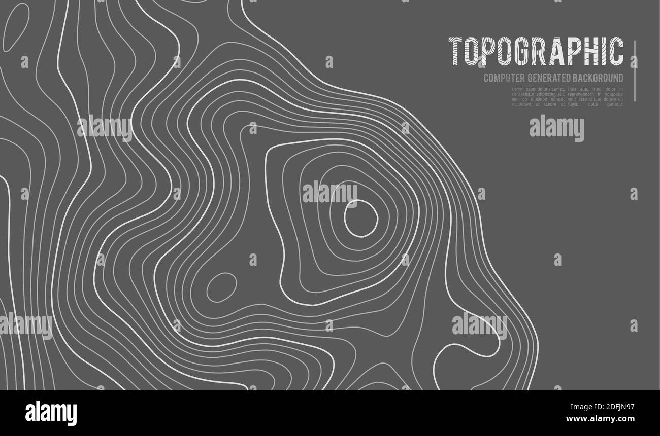 Les contours gris vector de la topographie. La montagne d'illustration ...
