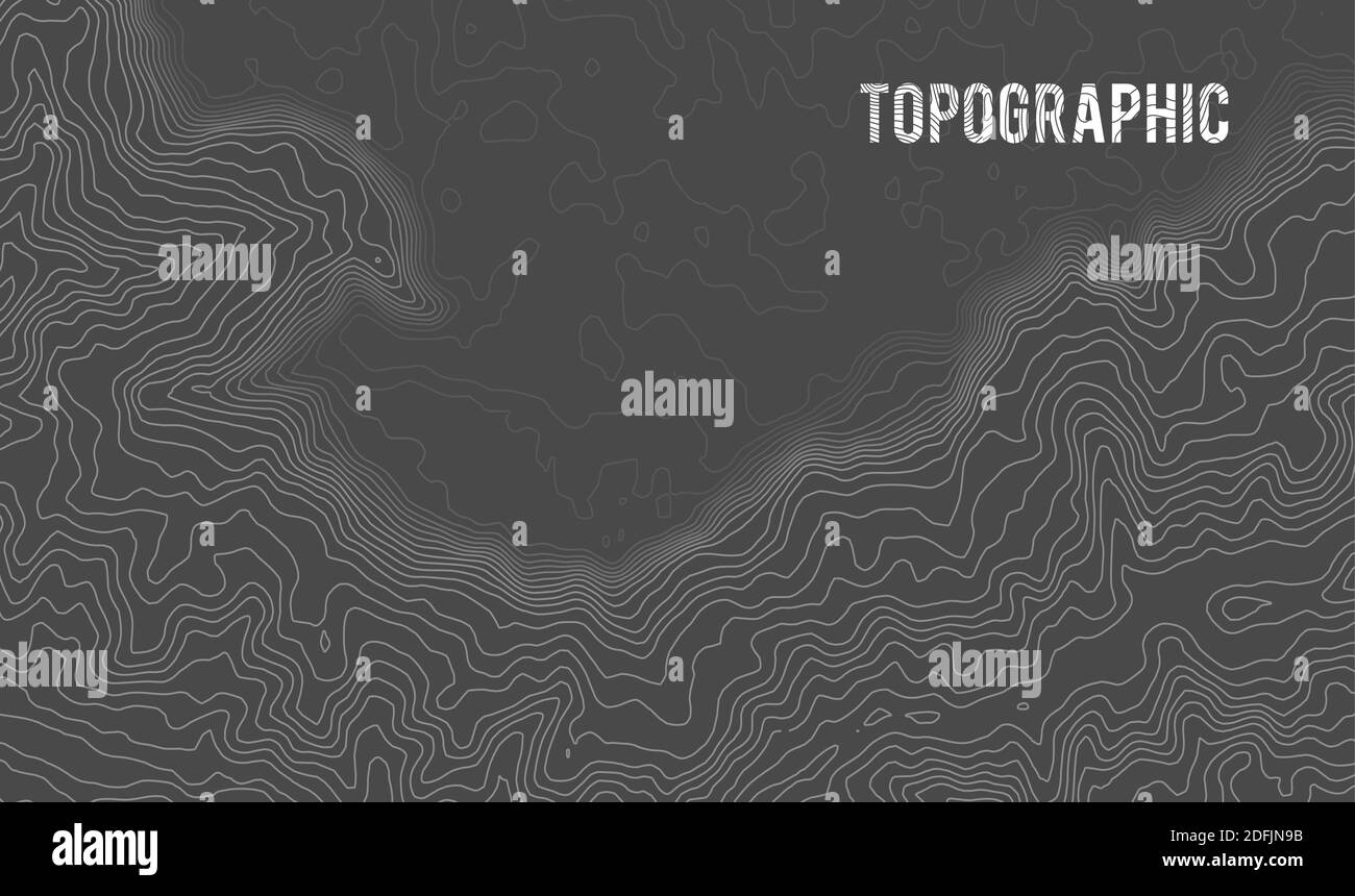 Les contours gris vector de la topographie. La montagne d'illustration ...