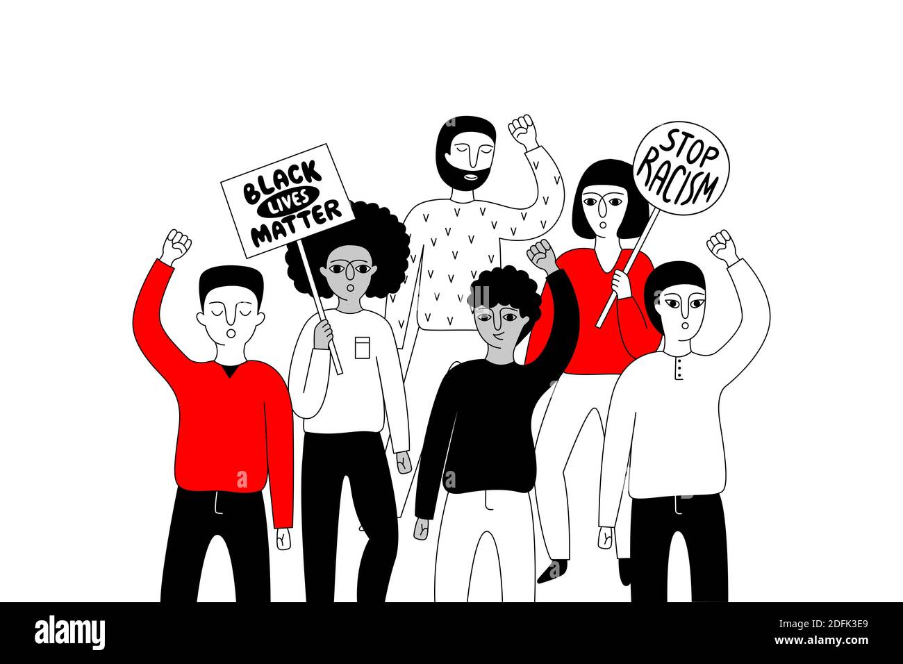 Les vies noires comptent. Arrêter le racisme. Un groupe multiculturel ...