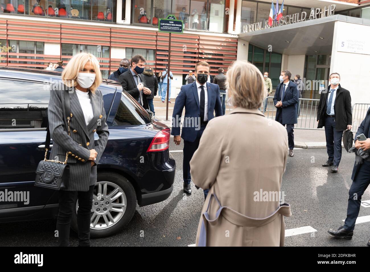 Le président français Emmanuel Macron et Brigitte Macron visitent la ...
