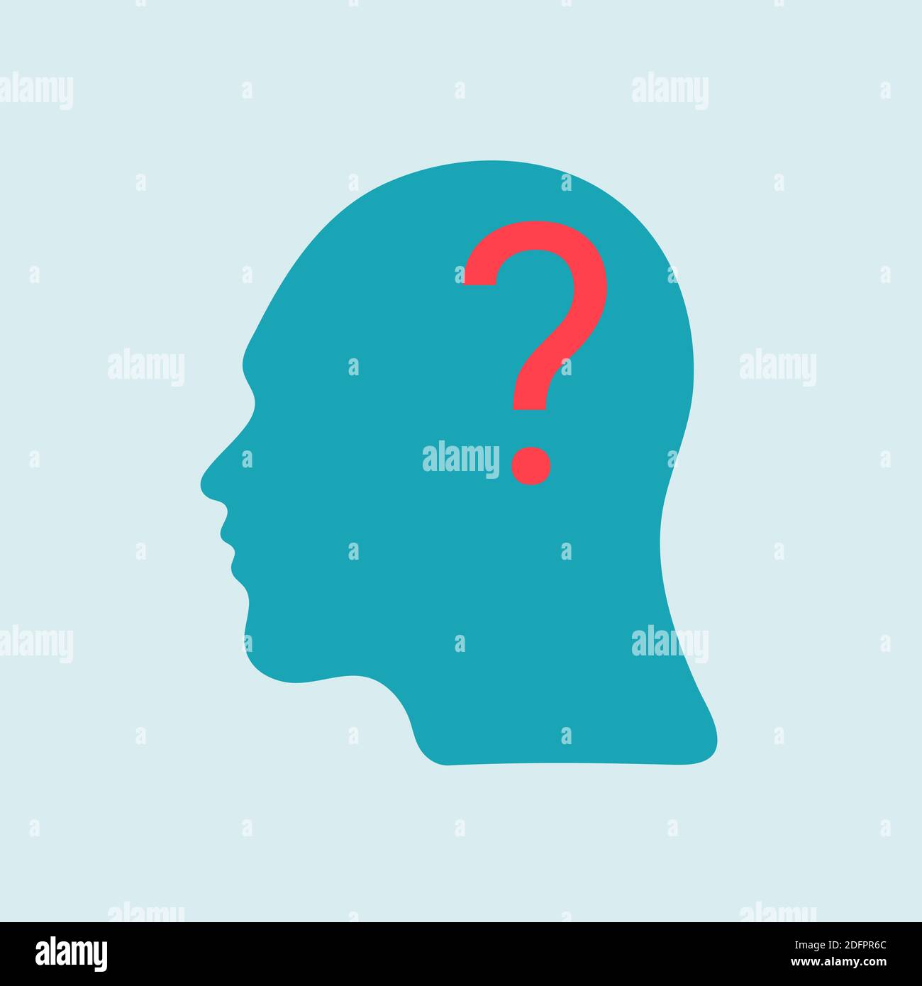 Human face question mark illustration Banque de photographies et d ...