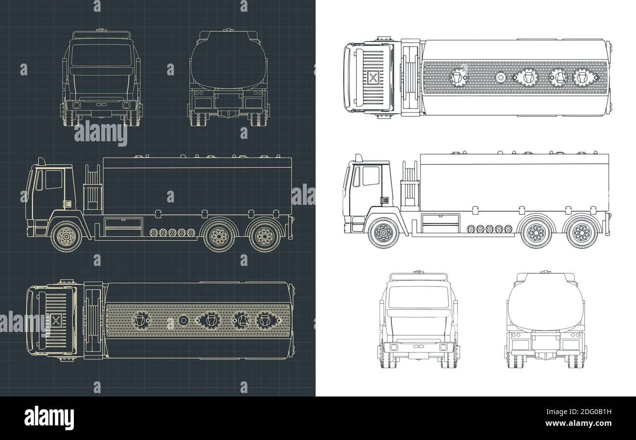 Illustration vectorielle stylisée d'un schéma de camion-citerne Image ...