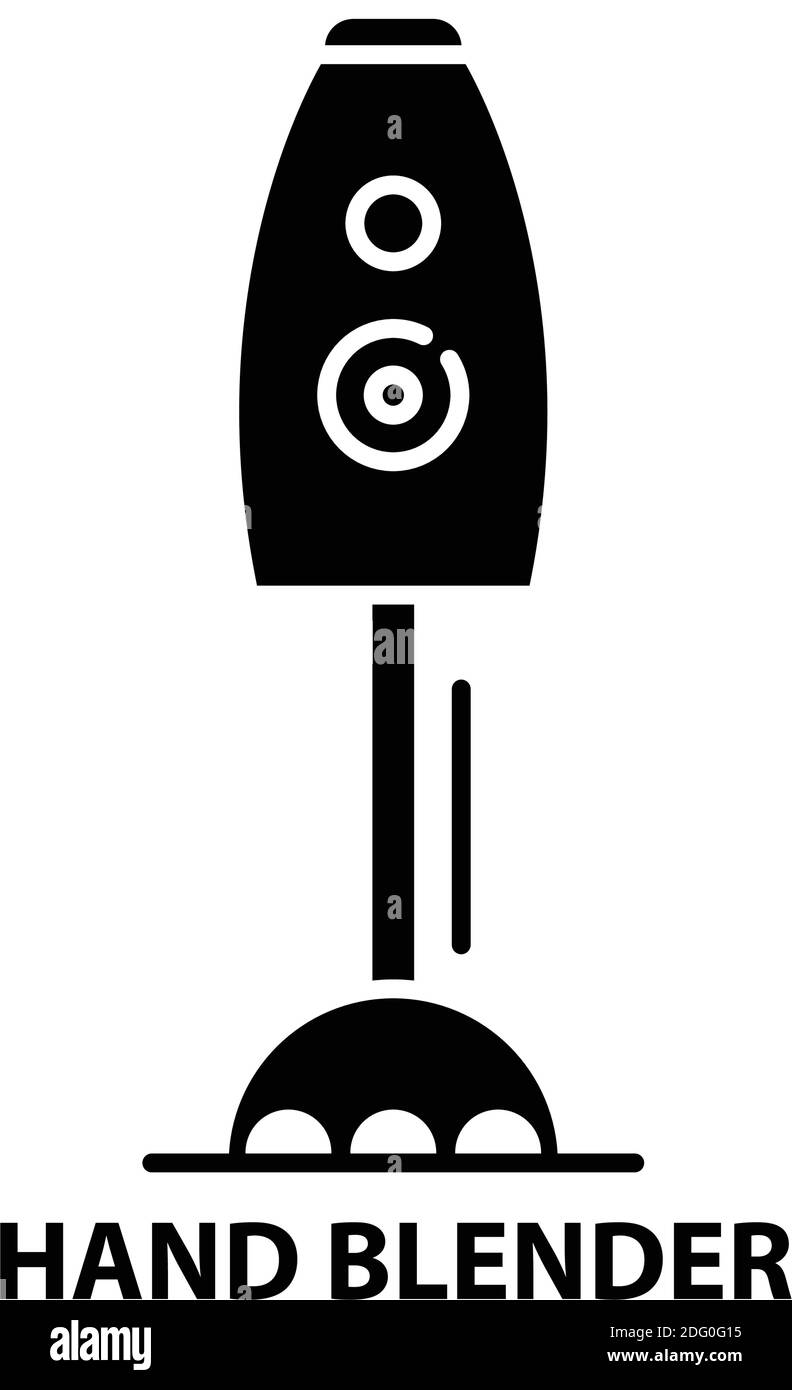 icône de symbole mixeur plongeant, symbole vectoriel noir avec traits ...