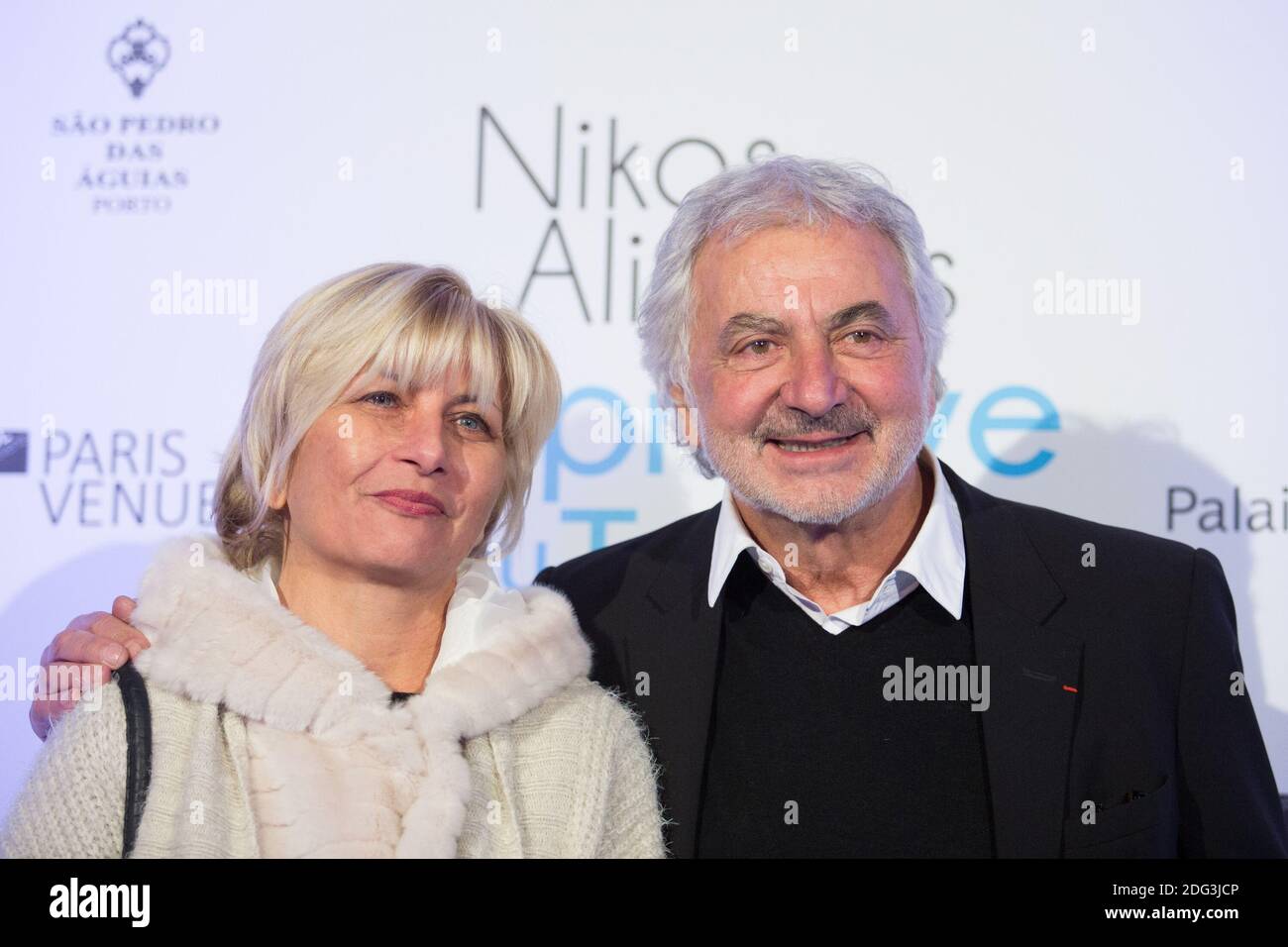 Franck Provost et sa femme Natacha lors du vernissage de l'exposition l ...