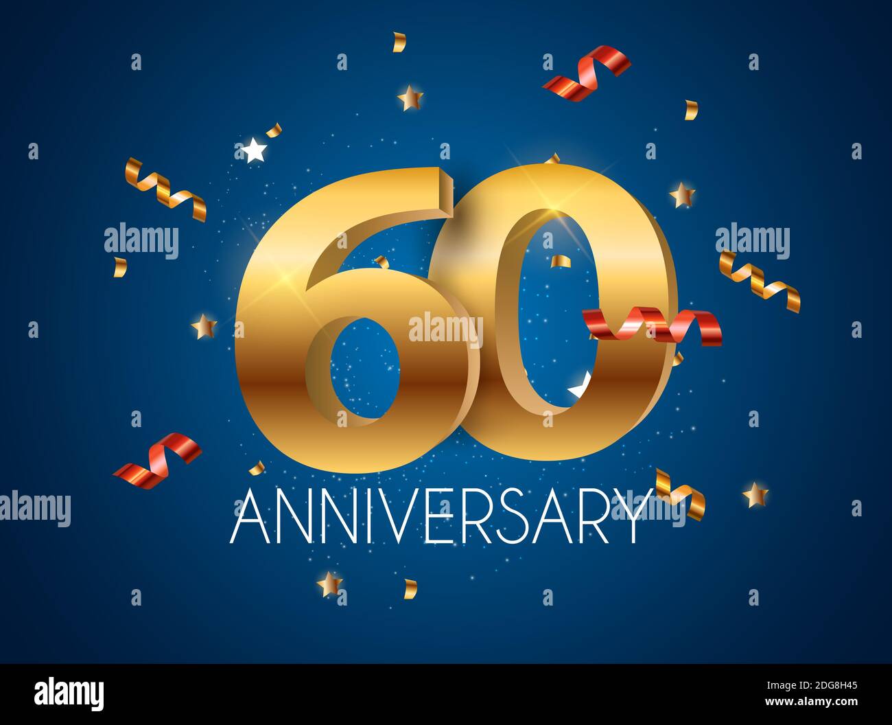 Modèle logo 60 ans Illustration anniversaire Photo Stock - Alamy